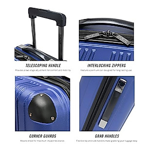 Kenneth Cole REACTION Out of Bounds Lightweight Hardshell 4-Wheel Spinner Luggage, Cobalt Blue, 28-Inch Checked