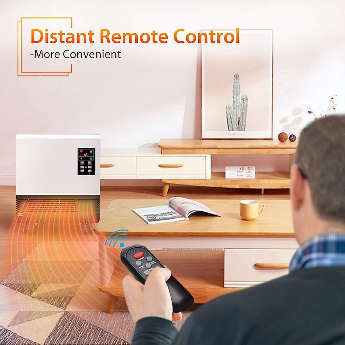 TRUSTECH Floor & Wall Mounted Heater, 1500W Space Heater with Adjustable Thermostat, Remote, 12H Timer, 3 Modes, Child Lock, Waterproof Plug, Quick Heat Infrared Heater for Indoor Use Garage, Basement