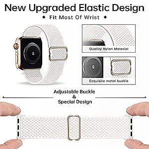 UPOLS Stretchy Solo Loop Strap Compatible with Apple Watch Bands 38mm 40mm 41mm 42mm 44mm 45mm, Stretch Braided Sport Elastic Nylon Women Men Wristband Compatible for iWatch Series 7/6/SE/5/4/3/2/1