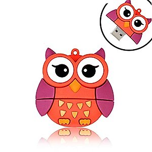 QICAIHU Novelty Big Eyes Owl Shape Design 64GB USB 3.0 Animal Flash Drive Cute Memory Stick Thumb Drive Data Storage Pendrive Cartoon Jump Drive Gift