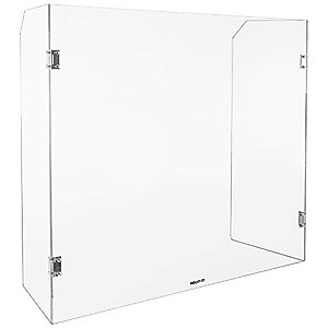 Mount-It! Acrylic Protective Sneeze Guard 27.6" x 19.7" x 25.6" | Foldable Clear Plexiglass Personal Protection Shield and Partition | Three Size Coverage