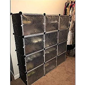 KOUSI Portable Shoe Rack Organizer 168 Pair Tower Shelf Storage Cabinet Stand Expandable for Heels, Boots, Slippers， 12 Tier Black