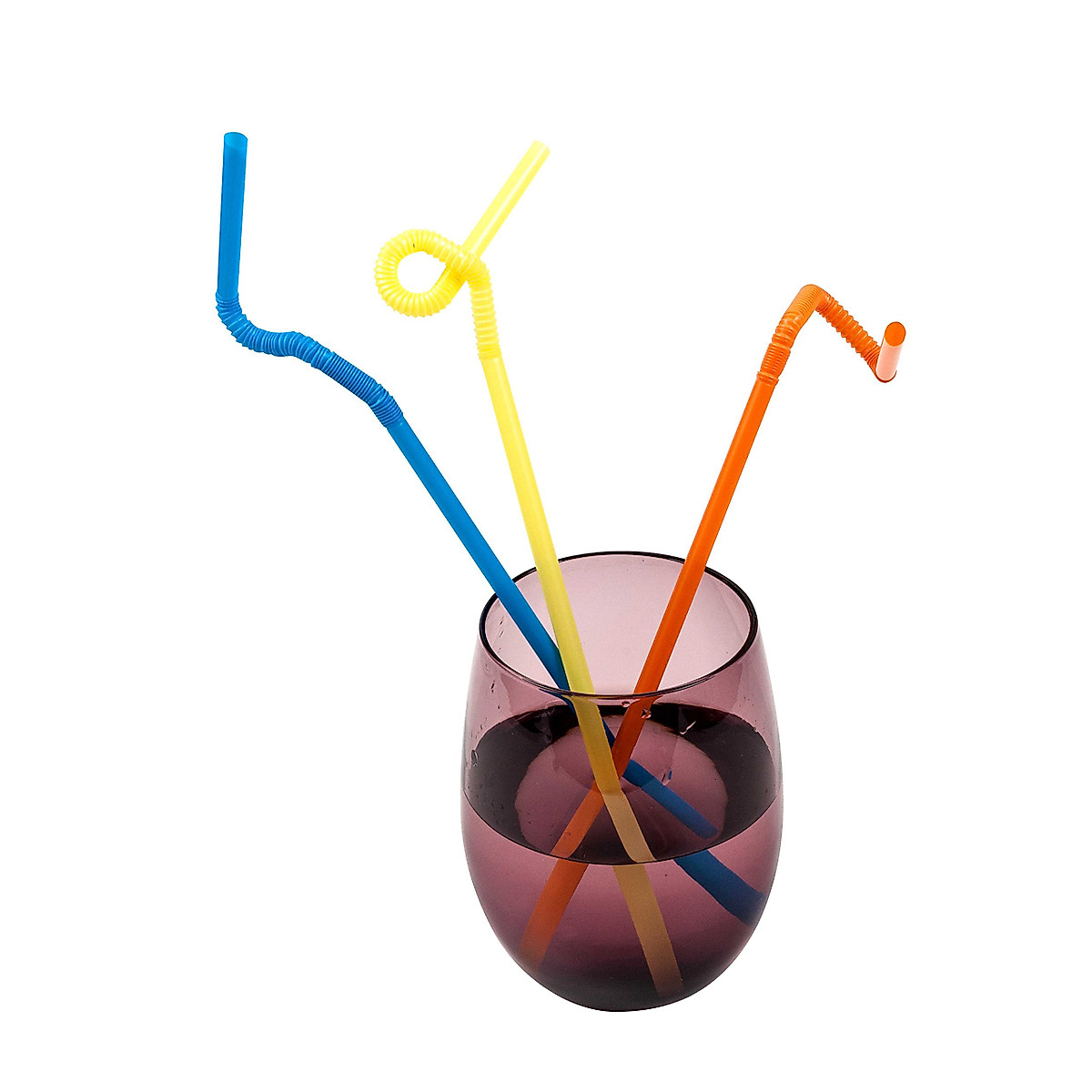 LaMi 75 Super Flex Straws, Plastic Assorted Colors