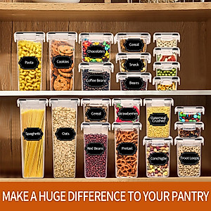Skroam 36 Pack Airtight Food Storage Containers for Kitchen Pantry Organization and Storage, BPA Free, Plastic Kitchen Storage Containers with Lids for Flour, Sugar, and Cereal, Labels & Marker