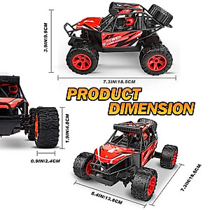 TAFULOR RC Cars for Boys Age 8-12, 1:20 Remote Control Car with LED Headlight, 2.4 GHZ Aluminium Alloy Off Road RC Car with Two Rechargeable Batteries Christams Gifts for Boy Birthday