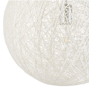 Modway Spool Woven Cotton 16" Round Pendant Light Chandelier in