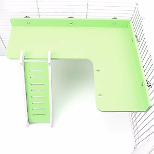 Alfie Pet - Kick Wood Ladder Platform for Mouse, Chinchilla, Rat, Gerbil and Dwarf Hamster - Color: Green