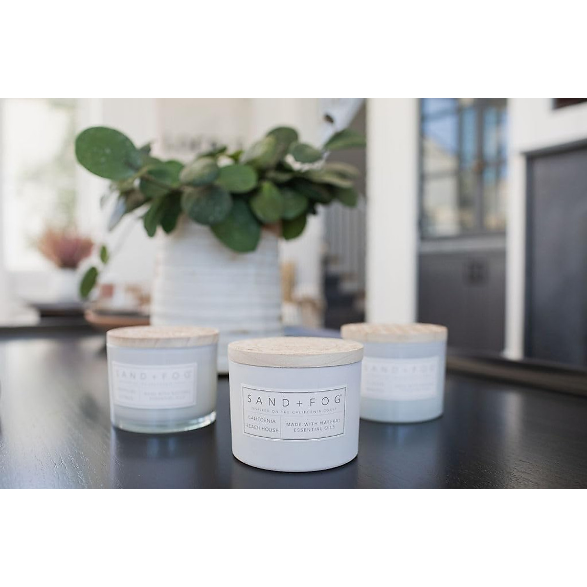 Sand + Fog Scented Candle - California Beach House – Additional Scents and Sizes – 100% Cotton Lead-Free Wick - Luxury Air Freshening Jar Candles - Perfect Home Decor – 12oz