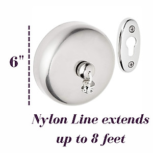 Jerdon CL1 Retractable Clothesline with 8-Foot Adjustable Nylon Line, Stainless Steel Finish