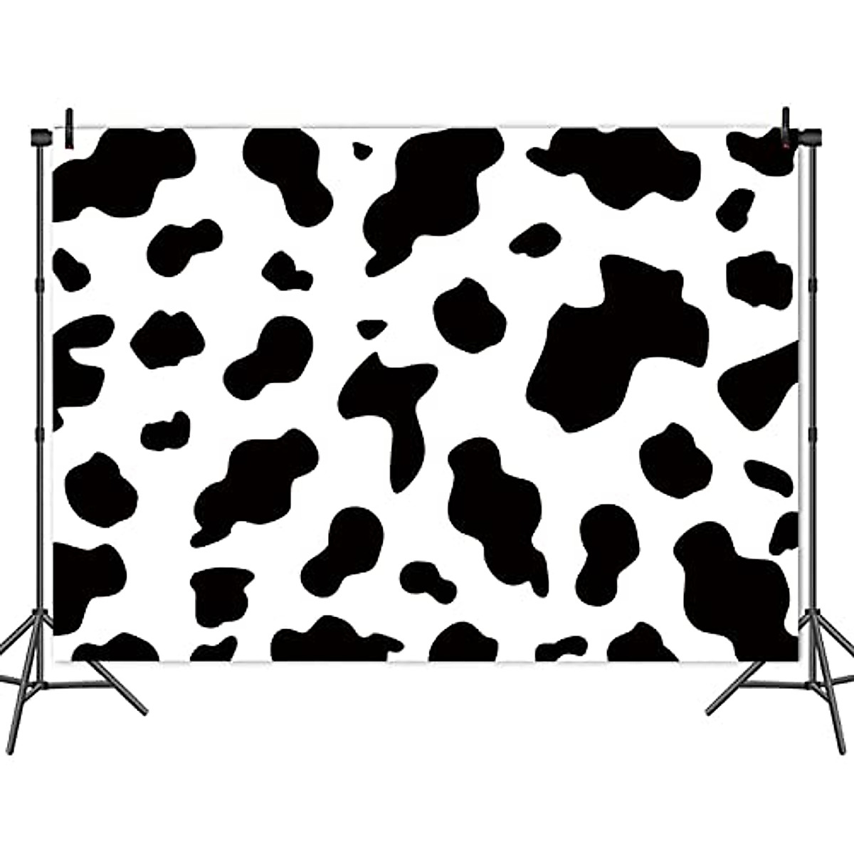 HQM Cow Party Photography Backdrops Black and White Cow Farm Animal Happy Birthday Photo Background Kid's Birthday Party Newborn Baby Shower Banner Props Supplies 5x3ft