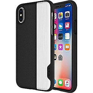 TUMI Vertical Slider Case Series Cover for Apple iPhone X 10 - Black/Silver