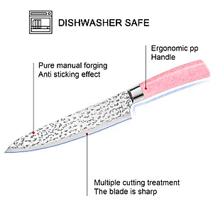 Kitchen Knives Set, High Carbon Stainless Steel Knife Set 15 PCS, Super Sharp Cutlery Knife Set with Clear Acrylic Stand, Sharpener Knife Block Set, Pink Knife Set