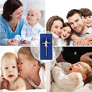 Wall Cross Baptism Gifts Baptism 1st Holy Communion Christening Decoration Silver Baby Wall Cross Baptism Gifts for Girl Baptism, Baby Shower, Birthday, Silver Cross with Praying Girl