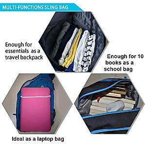 Plus Oversized Sling Backpack for Women, Durable Crossbody Backpack One Shoulder Backpack Daypack 28L