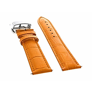 Ewatchparts 19MM LEATHER WATCH BAND STRAP FOR IWC PILOT PORTUGUESE + DEPLOYMENT CLASP ORANGE