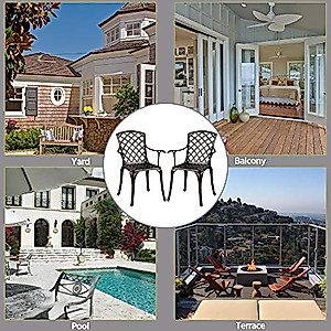 Yaheetech Aluminum Arm Dining Chairs Set of 4, Outdoor Patio Bistro Dining Set with Hollow Design of Back, Metal Chairs for Garden Yard Deck, Bronze