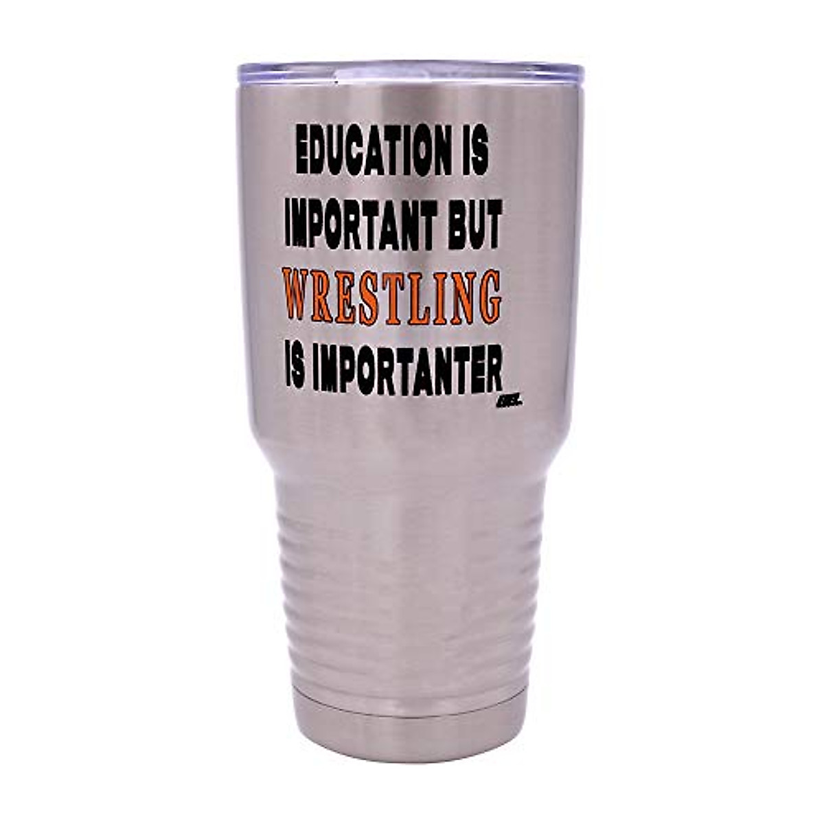 Rogue River Tactical Funny Wrestling 30 Oz. Travel Tumbler Mug Cup w/Lid Education Important Wrestler Gift Idea