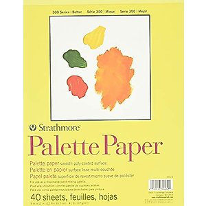 Strathmore 300 Series Palette Paper Pad, Tape Bound, 9x12 inches, 40 Sheets (41lb/67g) - Artist Paper for Adults and Students