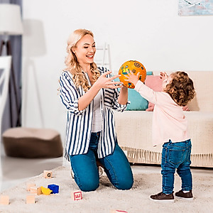 ZOOJOY Cartoon Playground Balls Toddlers, 5" Rubber Kickballs, Outdoor/Indoor Ball Game for Kids, for Boys Girls, W/Pump (Green)