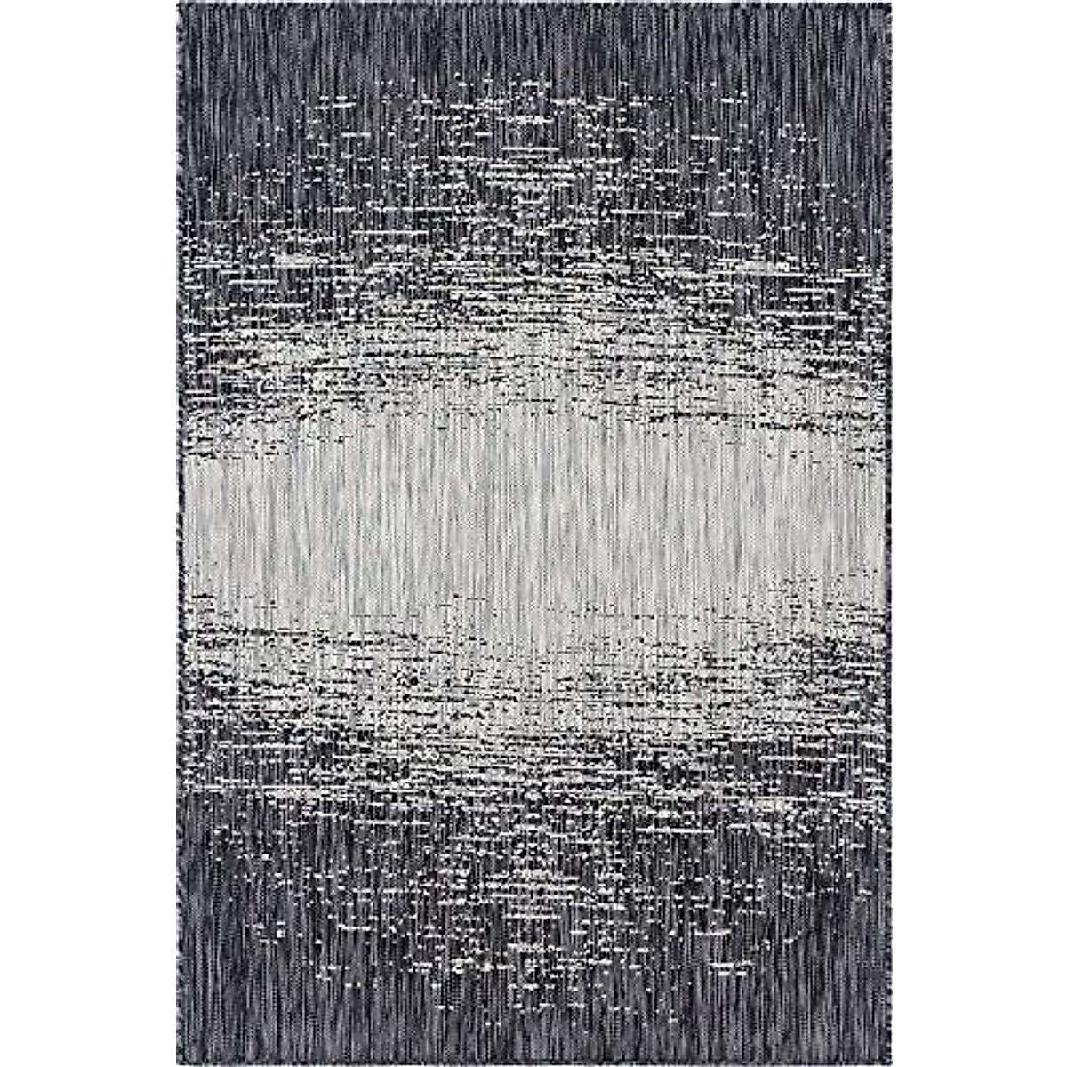 Unique Loom Outdoor Modern Collection Area Rug - Ombre (4' 1" x 6' 1" Rectangle, Charcoal Gray/ Ivory)