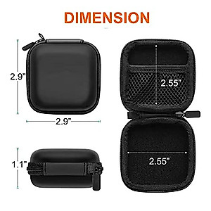 IRUGLE EVA Earbud Case Earphone Carrying Pouch with Belt Clip Mini Protection Storage Bag Holder Compatible with Airpods Bluetooth Wireless Headphone Beats Studio Buds Charger USB Cable Memory Cards