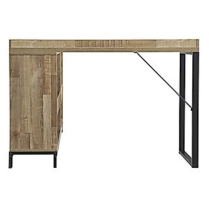 Signature Design by Ashley Gerdanet Modern Farmhouse Home Office L-Shaped Desk with Side Storage, Beige