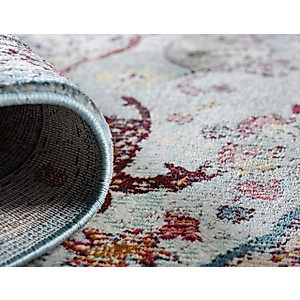 Unique Loom Baracoa Collection Area Rug - Rumba (2' 2" x 3' 1" Rectangle, Light Blue/ Cream)