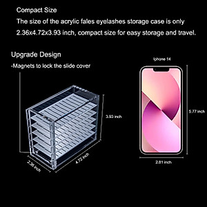 OLACHIKKO Lash Organizers and Storage, Upgraded Design Lash Tray for Lash Extensions with magnet cover, Clear Small Acrylic 5-Layer Transparent Lash Tiles for Lash Extension