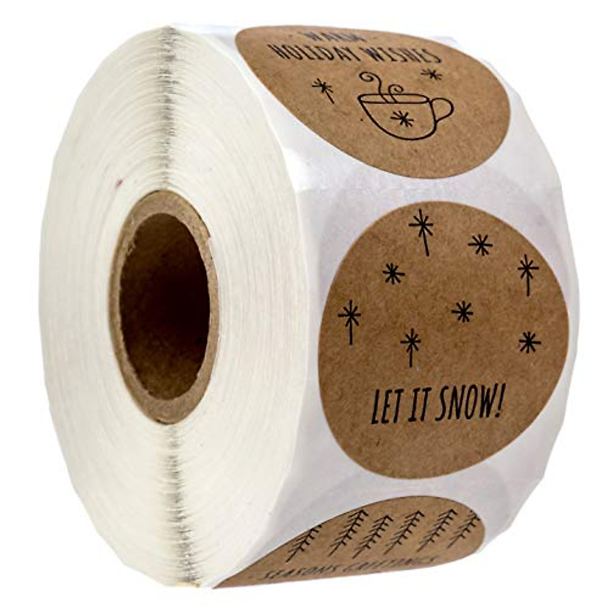 Warm Winter Wishes Holiday Stickers Stickers/500 Christmas Tags/Multiple Designs