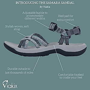 Viakix Womens Walking Sandals – Comfortable Stylish Athletic Sandals for Hiking, Outdoors, Travel, Sports, Travel, Beach