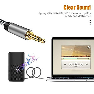 Headphone Extension Cable,3.5mm Male to Female Extension Stereo Audio Extension Cable Adapter Gold Plated Nylon Braided Cord Compatible for iPhone, iPad, Smartphones, Tablets (9.8ft/3m)