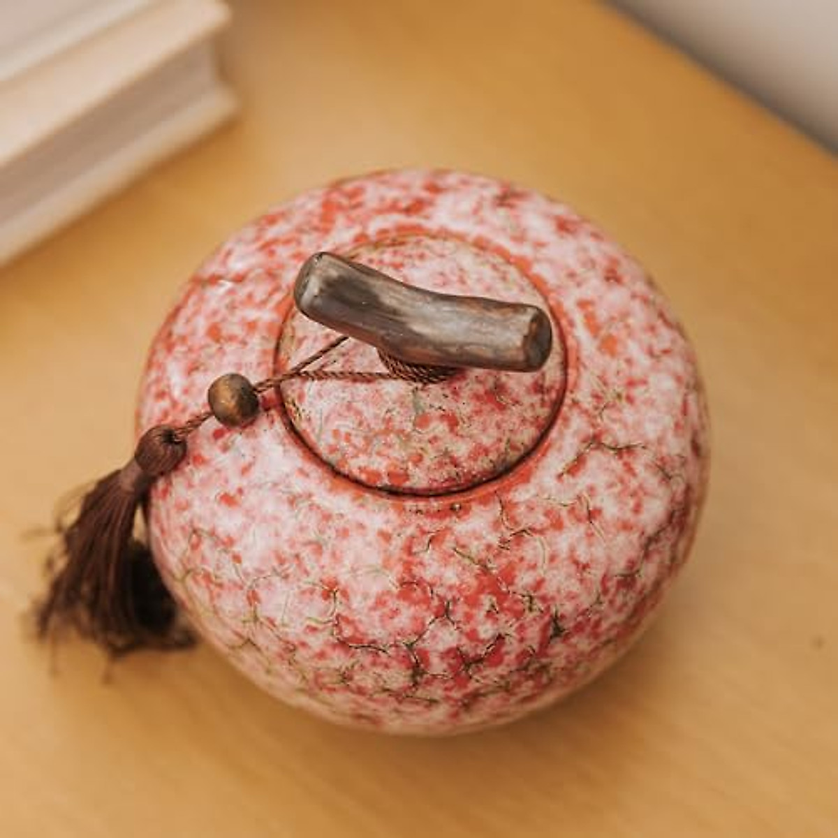 OneWorld Memorials Pet Branch Ceramic Funeral Pet Cremation Urn for Memorials - Holds Up to 30 Cubic Inches of Ashes - Small Sakura Pink