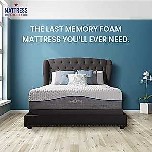 Mattress America 12 Inch Revive Gel Memory Foam Mattress Full Comfort | Advanced Gel Technology to Maintain Body Temperature | CertiPUR-US Certified | King…