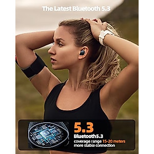 Skysay Wireless Earbuds ENC Noise Cancellation Bluetooth 5.3 Headphones Stereo Ear Buds with Digital Power Display, 100 Hrs Standby Time (Indigo)