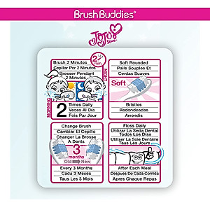 Brush Buddies Jojo Siwa Manual Toothbrush Pack, Multi-Colored, Battery Powered, Girls