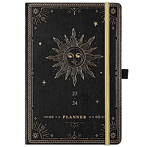 2023-2024 Planner - Academic Weekly Monthly Planner 2023-2024, July 2023 - June 2024, 5.75" x 8.25", Faux Leather, Back Pocket with 40 Notes Pages - The SunSun