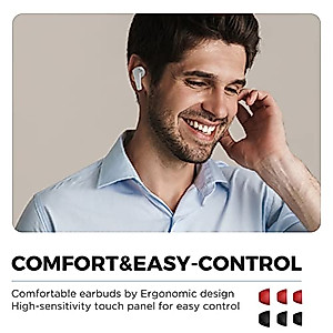 Apex Elite Active Noise Cancelling Earbuds Bluetooth Headphones True Wireless Earbuds with Charging Case Bluetooth Earbuds 5.0 Built in Mic Immersive Sound Deep Bass 25H for Sports/Travel/Work, White