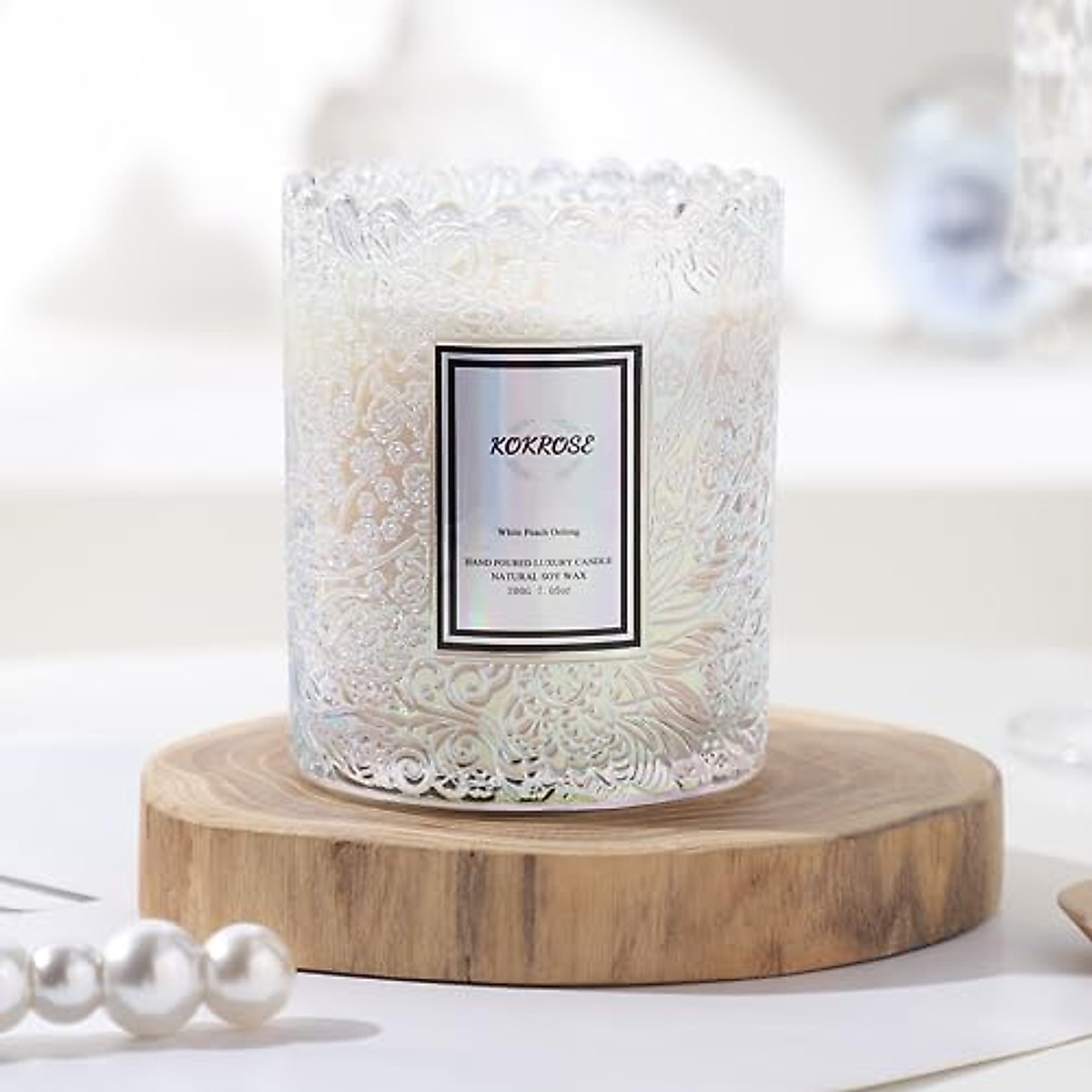 Kokrose Scented Candle Gifts for Women,Natural Soy Wax Candle Gifts,8 oz Scented Candle for Home Scented (Peach Oolong)