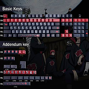 i Maifu Ray Akatsuki keycaps，Japanese keycaps，PBT Anime keycaps with Key Puller for Mechanical Gaming Keyboards