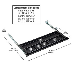 Mind Reader Anchor Collection, Undermount Keyboard Organizer, 21.25" L x 8" W x 1.5" H, Black