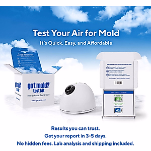 GOT MOLD? Professional Quality Mold Test Kit | Air Sampling w/Reusable BioVac™ Air Sampler | Lab Fees Included | Full Mold Type and Quantity Analysis | 1, 2 & 3-Room Test Kits & Refills | 1 ROOM KIT