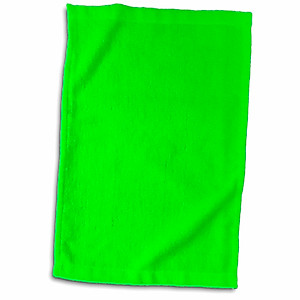 3D Rose Neon Bright Vibrant Electric Green-Plain Simple One Single Solid Color-Lime Towel, 15" x 22", Multicolor