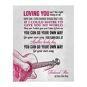 You Can Go Your Own Way - Fleetwood Mac Song Lyrics WallArt, Rock Music Wall Decor Print For Living Room Decor Aesthetic, Home Decor, Dorm Decor, Office Decor, or Bedroom Decor, Unframed - 11x14