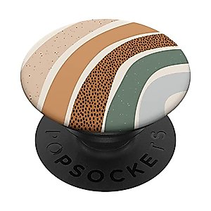 Boho Burnt Orange Half Rainbow With Dotted Pattern Arches PopSockets Swappable PopGrip