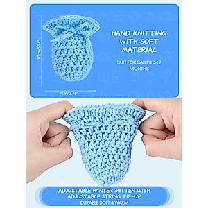 4 Pairs Winter Baby Mittens Crochet Baby Mitten Warm No Scratch Knitted Toddler Gloves Infant Newborn Accessories for Baby Boys Girls
