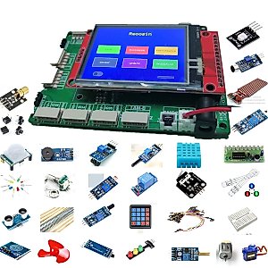 ESP32 Starter kit with Tutorial,Compatible with Arduino IDE,Touch Screen, Motor Drive Board, WiFi+Bluetooth,Multiple sensors and Motors,Smart Robot kit,IoT Suite,Supports APP Control