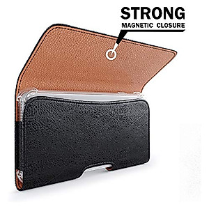 Bomea Holster for iPhone 14 Plus, 14 Pro Max, 13 Pro Max, 12 Pro Max, 11 Pro Max, Xs Max, 8 Plus, Cell Phone Belt Holder Case with Belt Clip Pouch Cover (Fits Large iPhone with Otterbox Commuter Case)