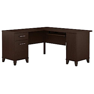 Bush Furniture UrbanPro Transitional Home Office 60W L Desk in Mocha Cherry