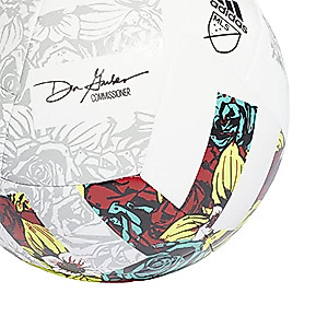 adidas MLS Training Soccer Ball, White/Solar Yellow/Power Blue, 5