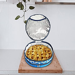 Pete's Choice Pie Carrier, Round Thermal Casserole Carrier, Reusable Insulated Lunch Cooler Bag, Lightweight and Durable, Bags for Picnic, Potluck Trip